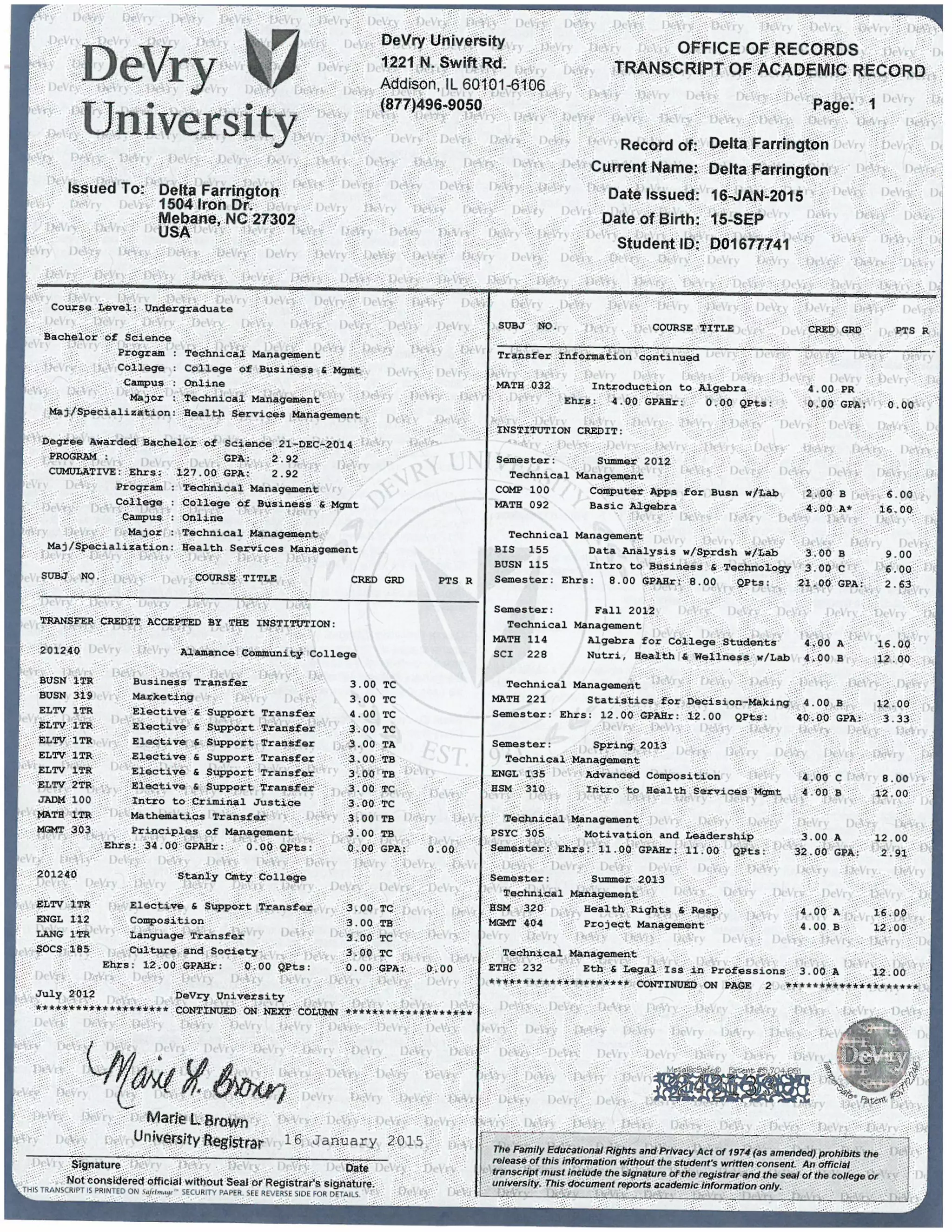 Delta F. Transcript | PDF