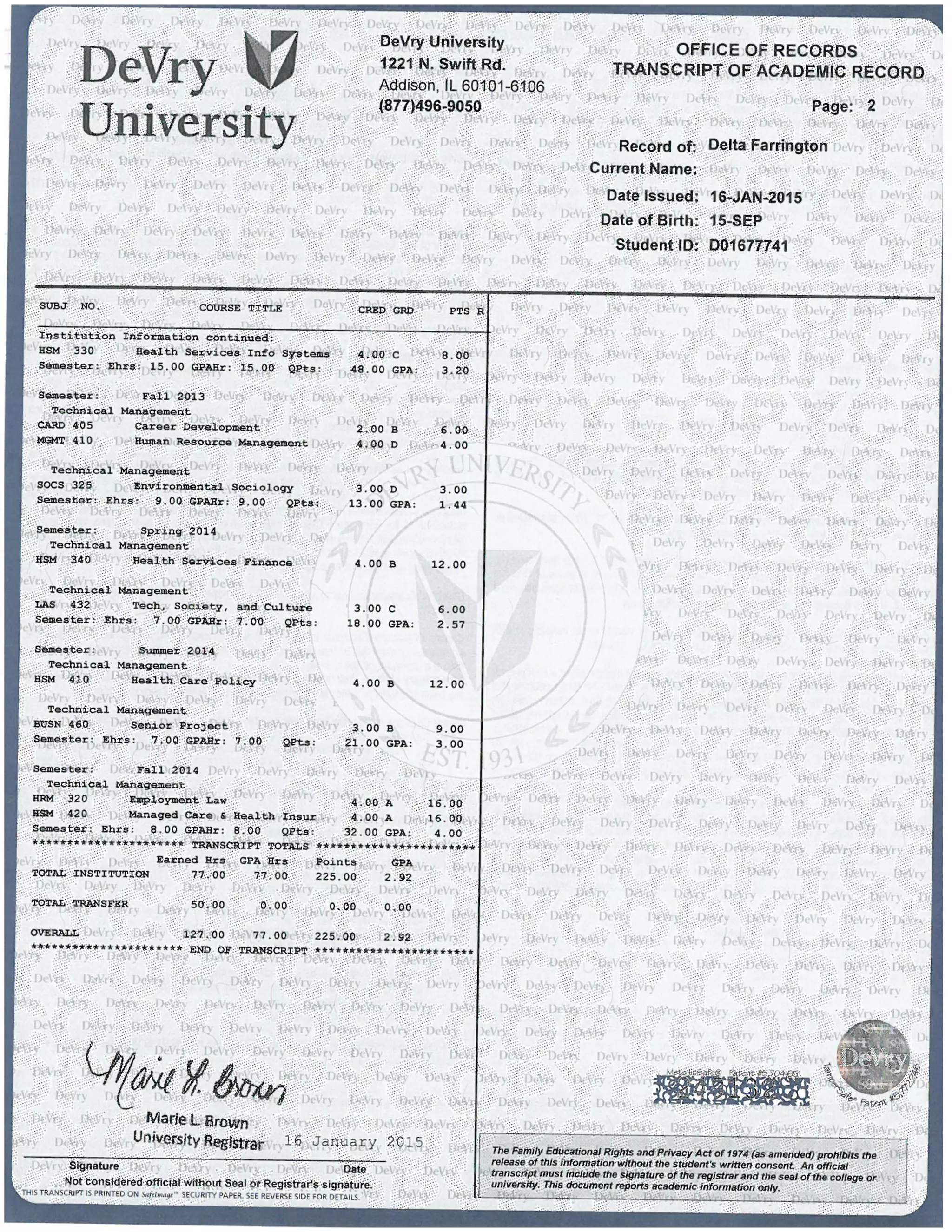 Delta F. Transcript | PDF