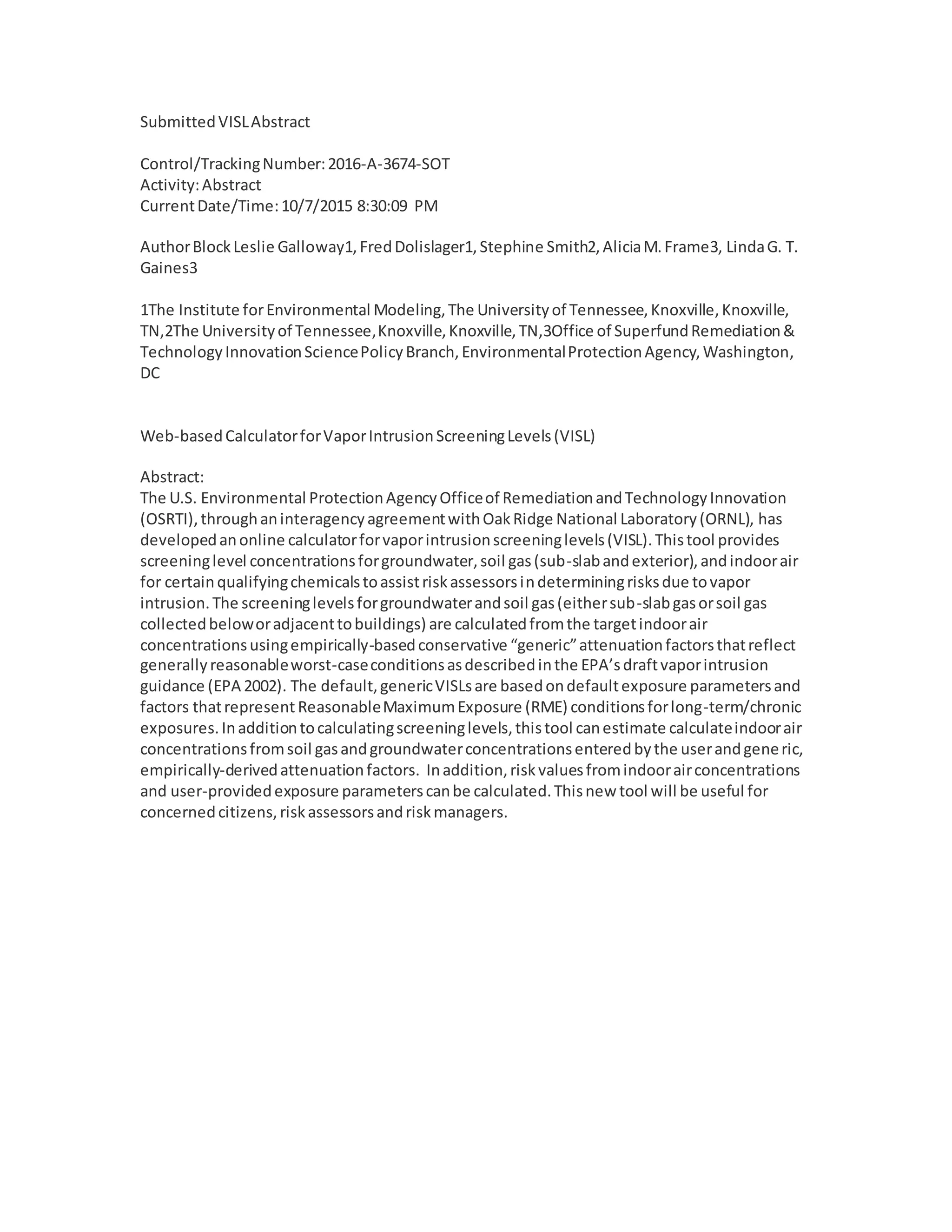 Submitted VISL Abstract | PDF