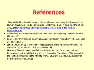 Causes Of The Haitian Revolution