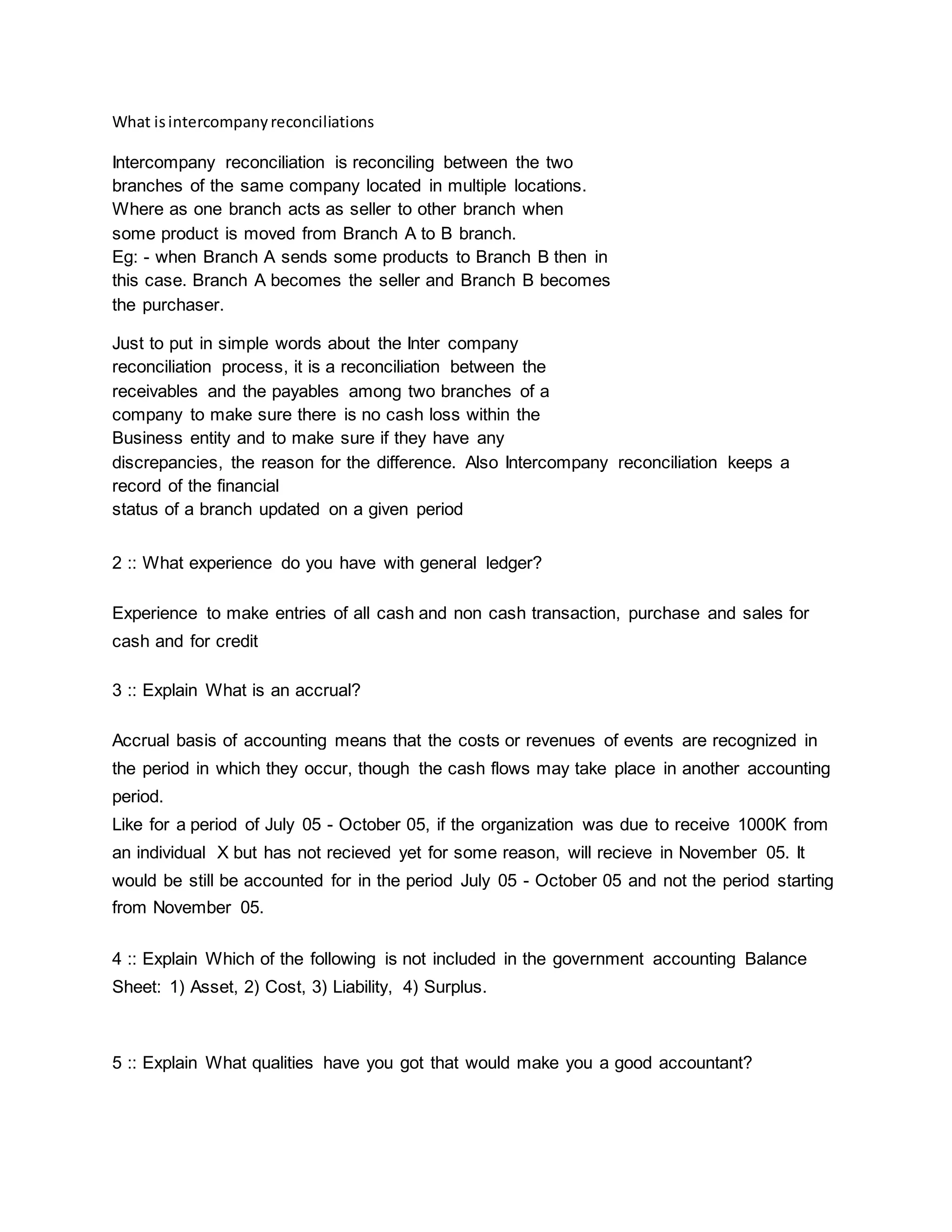 What is intercompany reconciliations | DOCX