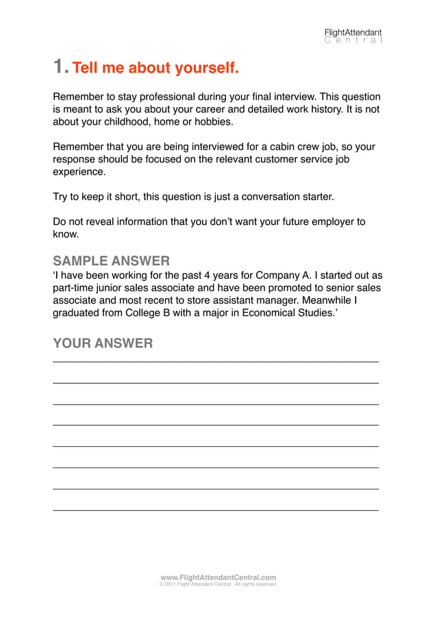 25 QUESTIONS AND ANSWERS FOR CABIN CREW FINAL INTERVIEW | PDF