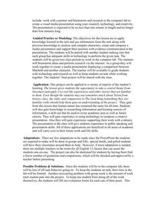 Macbeth Thematic Unit Lesson Plans | DOC