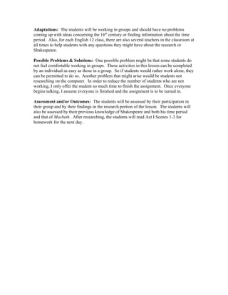 Macbeth Thematic Unit Lesson Plans | DOC