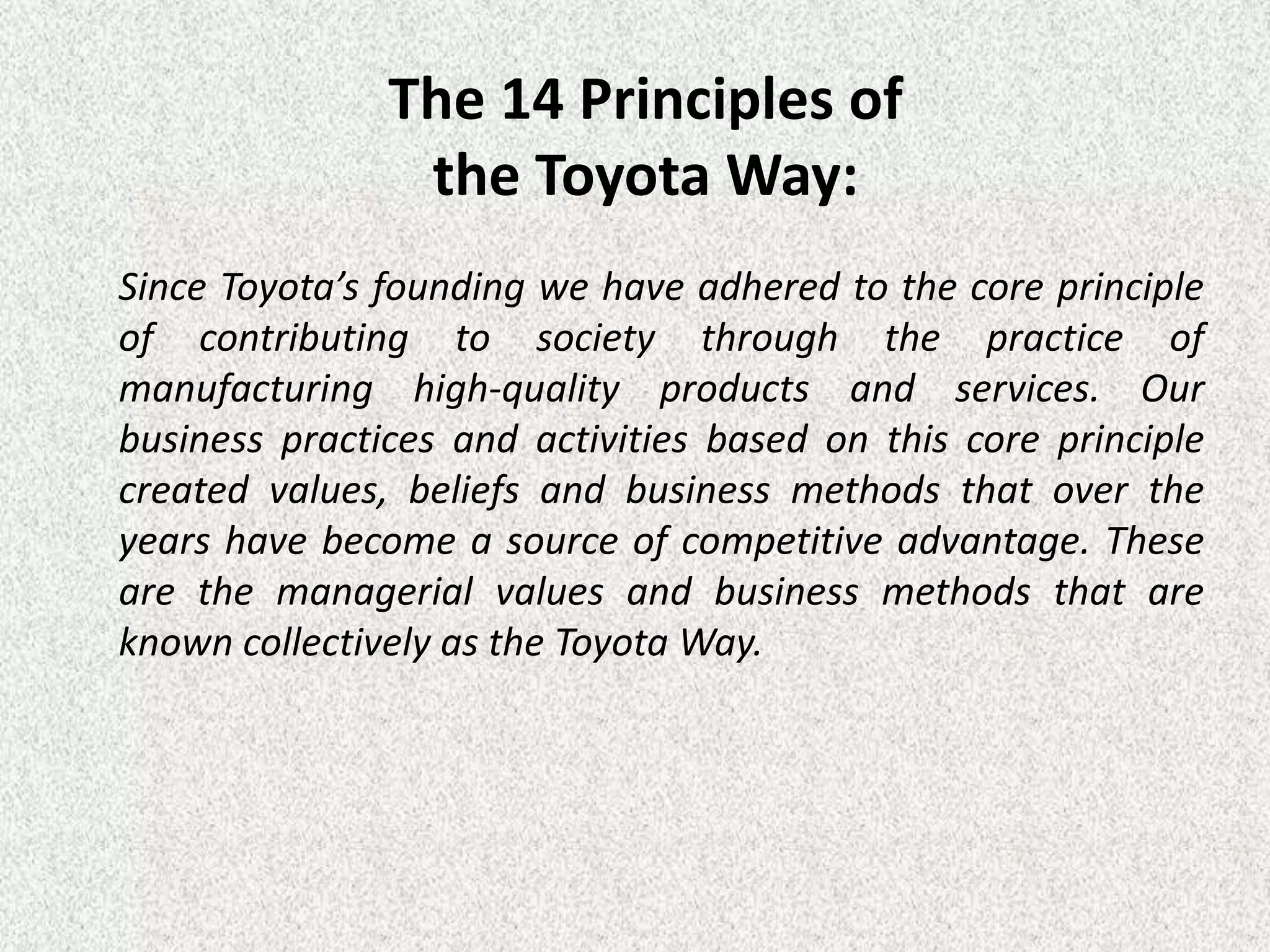 History of Lean manufacturing & TPS 14 Principal | PPTX