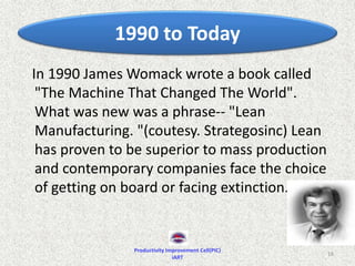 History of Lean manufacturing & TPS 14 Principal | PPTX