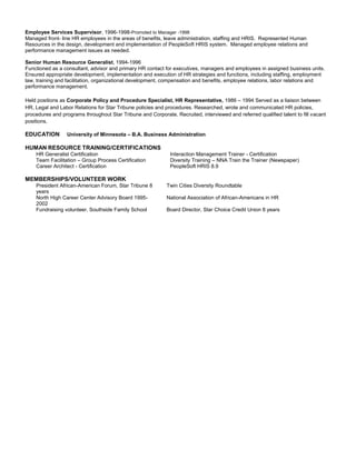 Vanessa Wilson HR Professional 2016