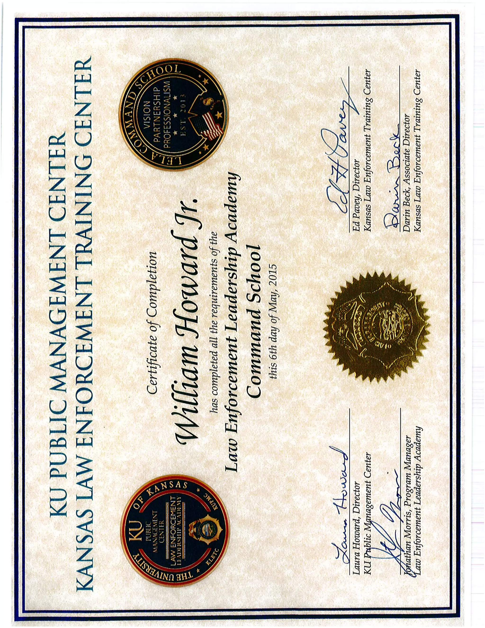 Certificate Law Enforcement Leadership Academy Command School | PDF