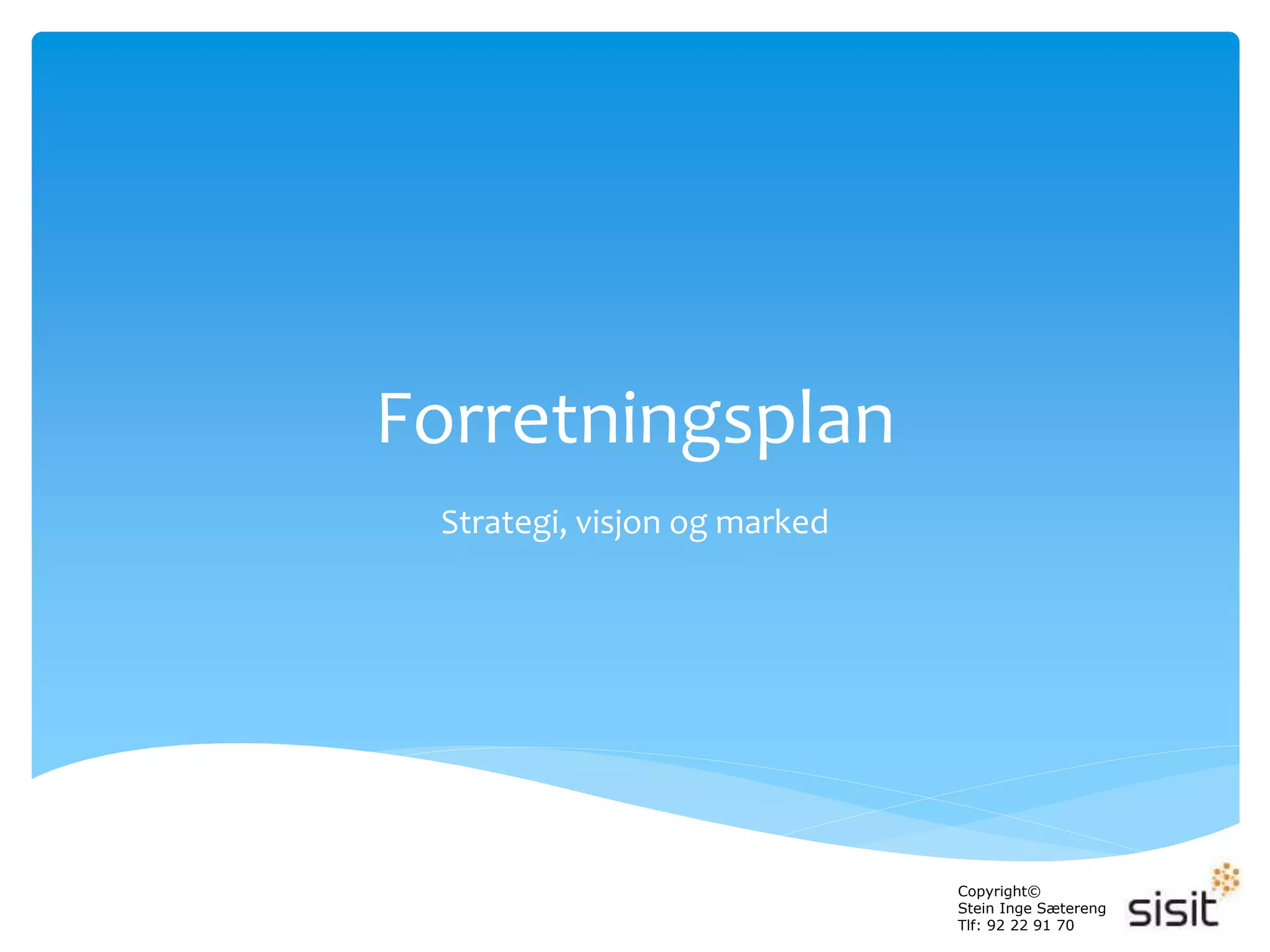 Forretningsplan presentasjon | PPTX