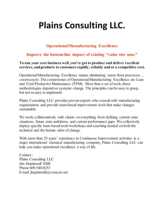 Plains Consulting LLC Intro and Capabilities R3 | DOCX