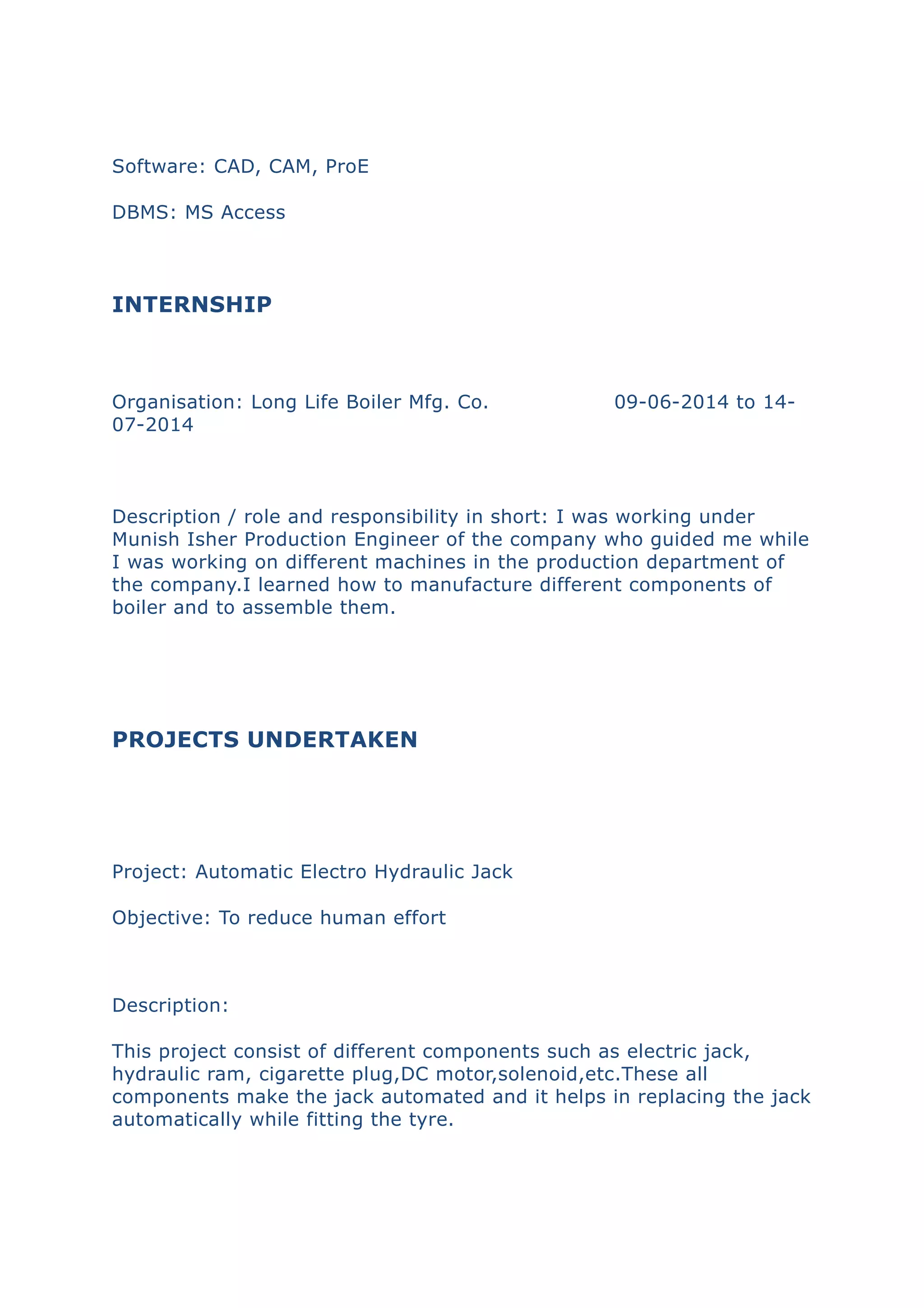 SP CV | DOC | Careers