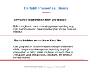 Bab 16.Presentasi Bisnis [Komunikasi Bisnis] | PPTX