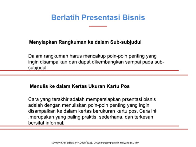 Bab 16.Presentasi Bisnis [Komunikasi Bisnis] | PPTX