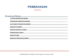 Bab 16.Presentasi Bisnis [Komunikasi Bisnis] | PPTX