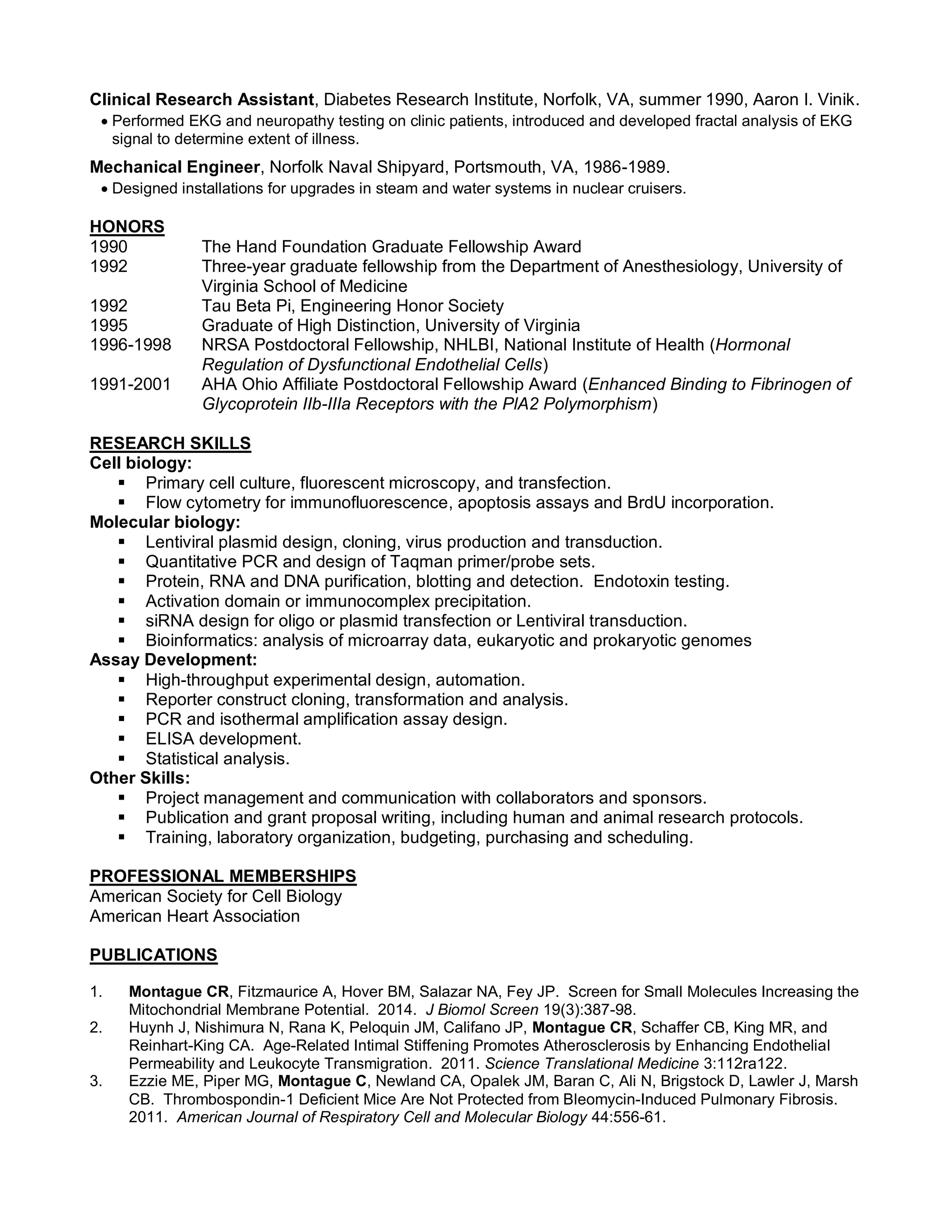 Christine Montague CV 2015 | PDF