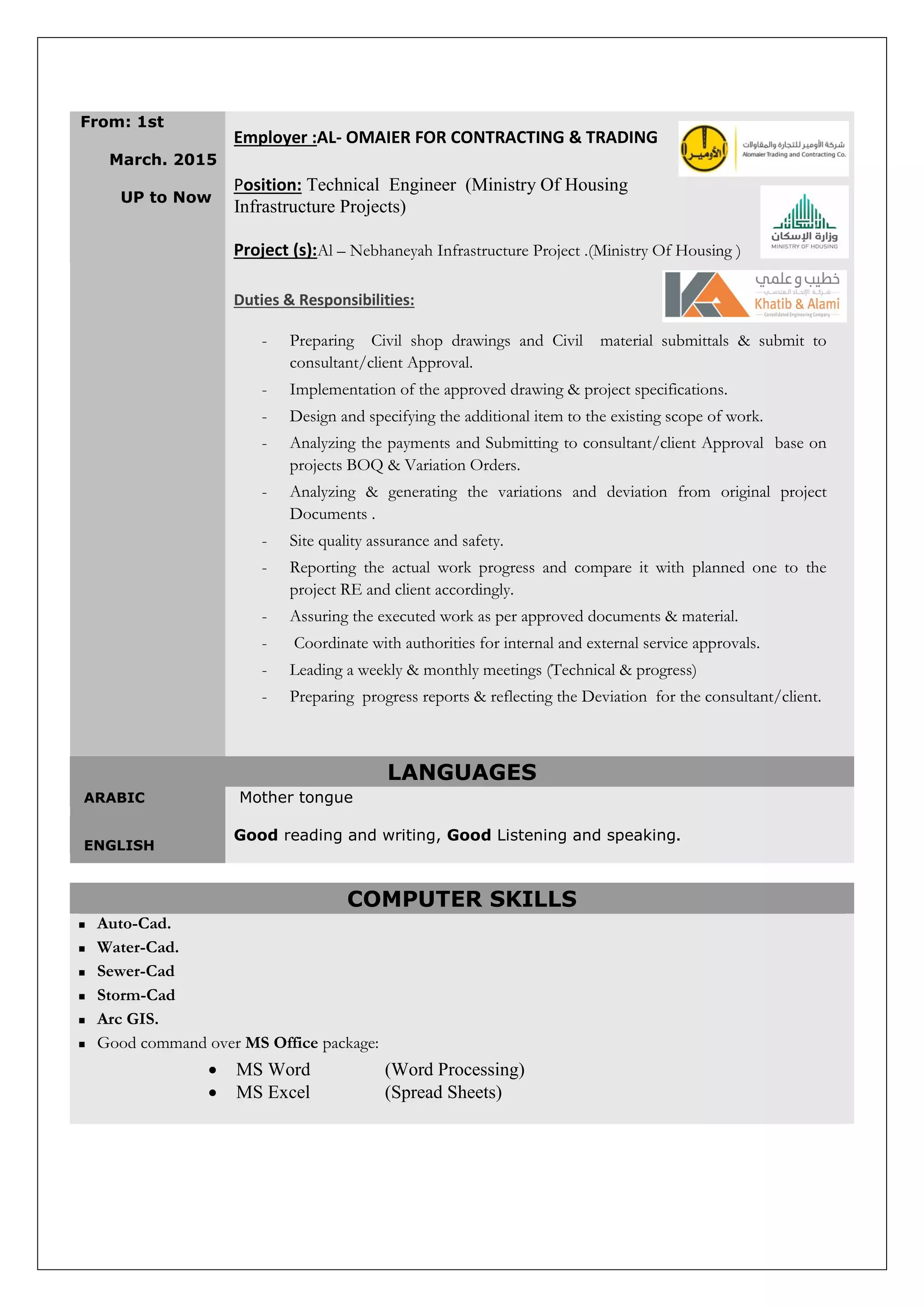 CV (Eng. Abdul Aziz) | PDF