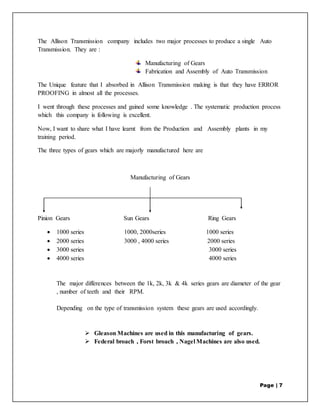 Allison training report | DOCX