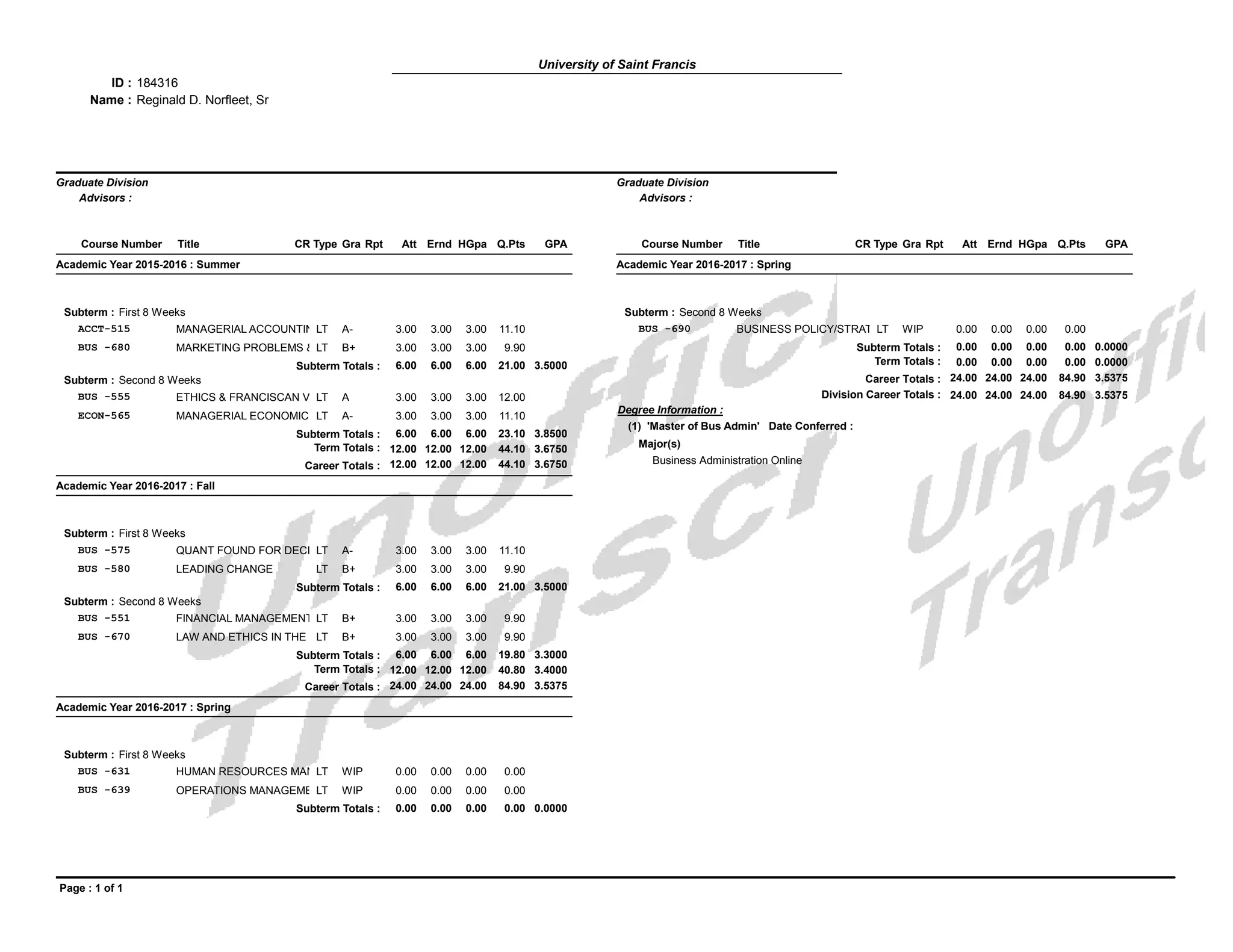 2017 TRANSCRIPT | PPT