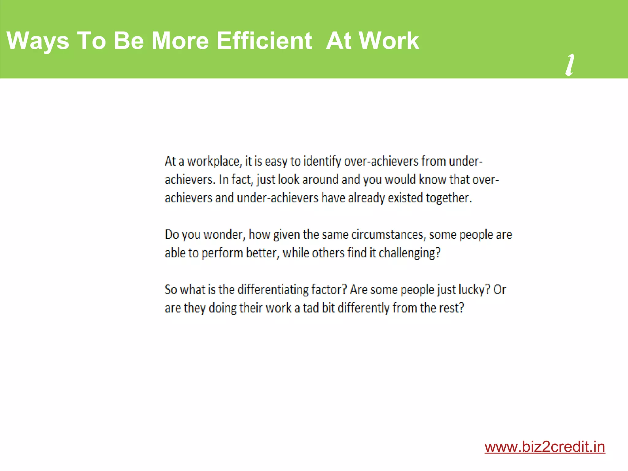 4 Easy Hacks to Boost Efficiency At Work! | PPT