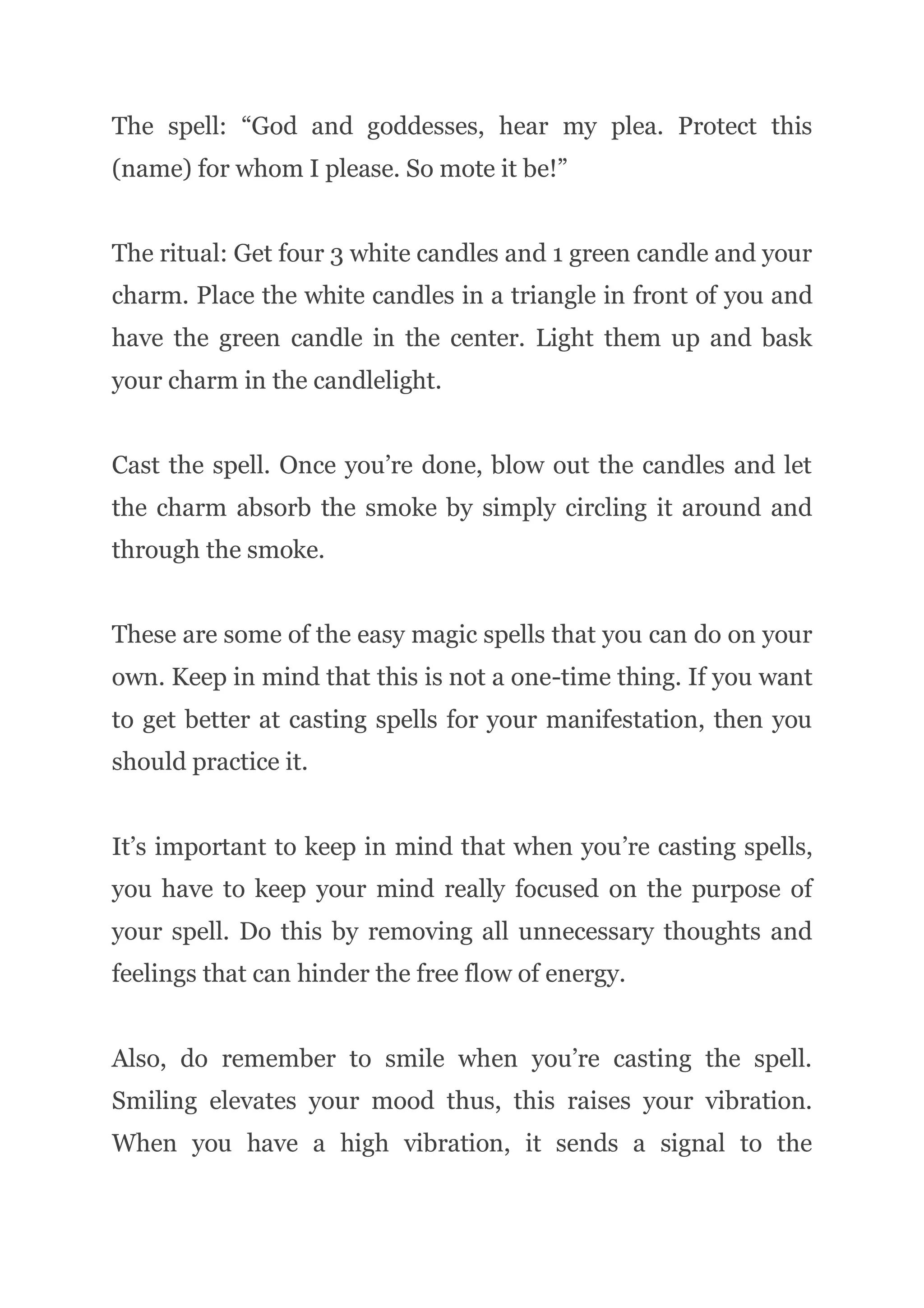 4 Easy Magic Spells For Manifestation | PDF