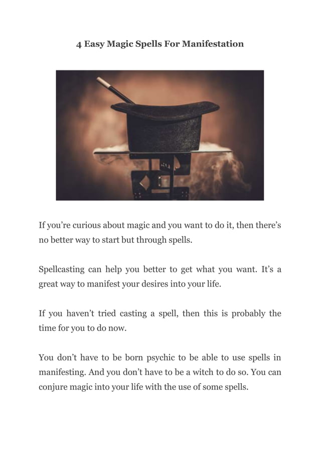 4 Easy Magic Spells For Manifestation | PDF