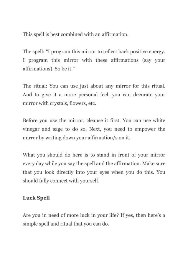 4 Easy Magic Spells For Manifestation | PDF