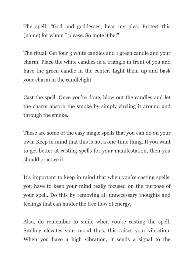4 Easy Magic Spells For Manifestation | PDF