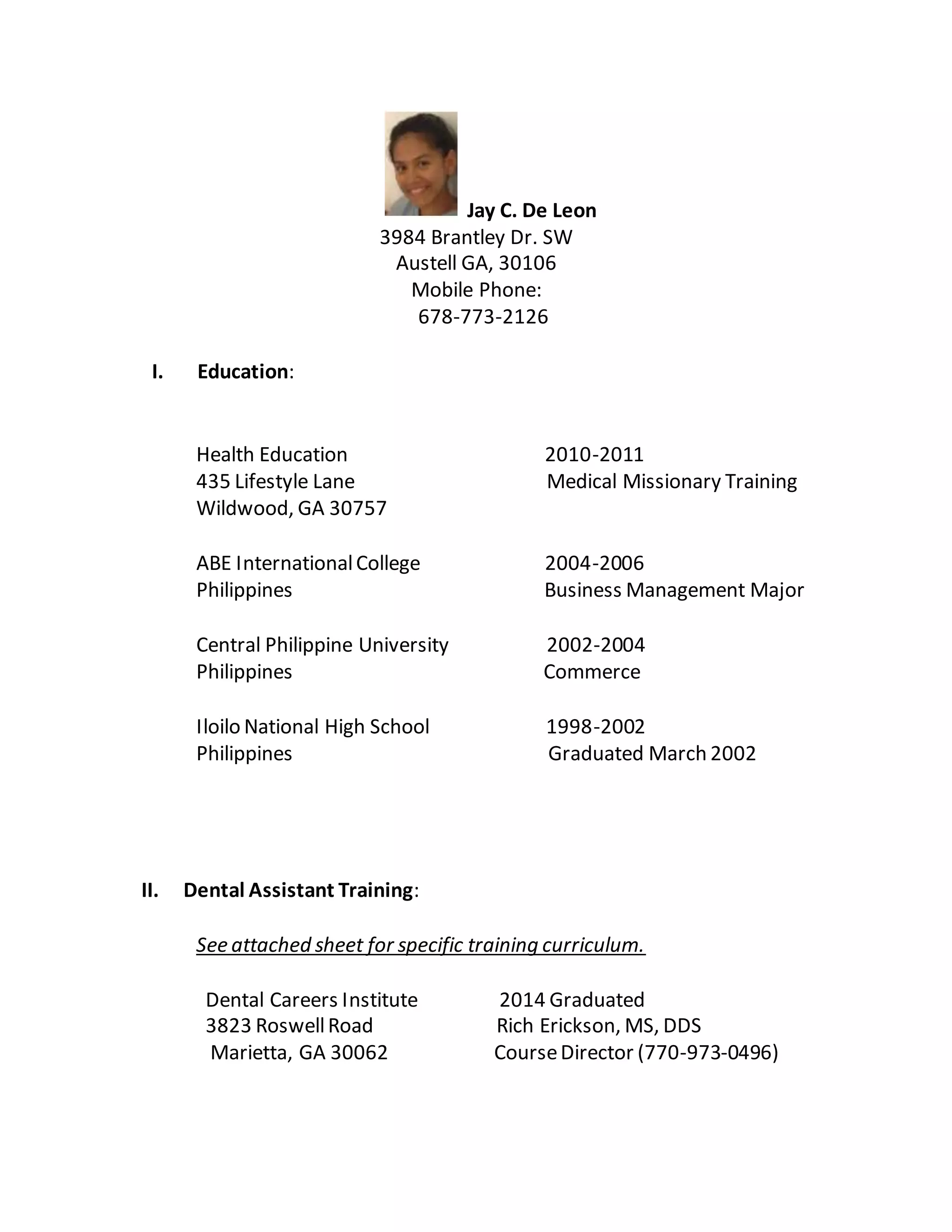 Jay De Leon D.A (RESUME) | DOCX