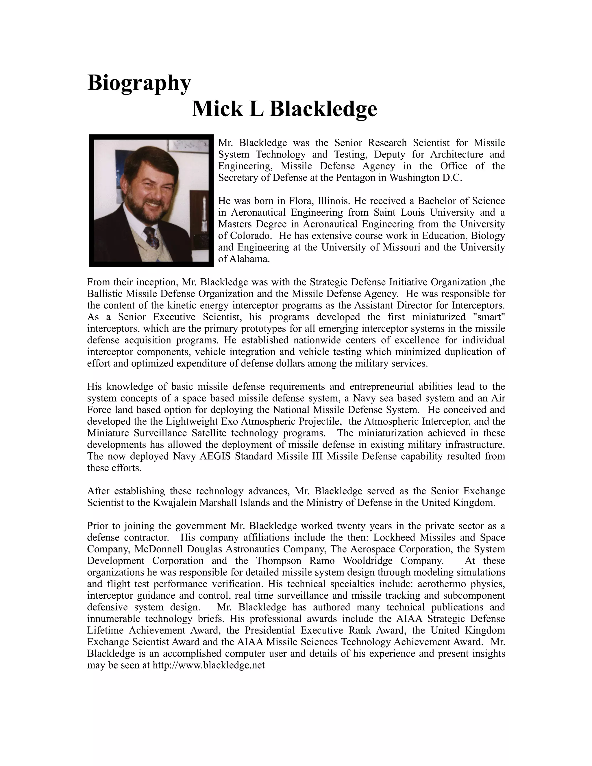 MickBlackledgeResume2011 copy | PDF