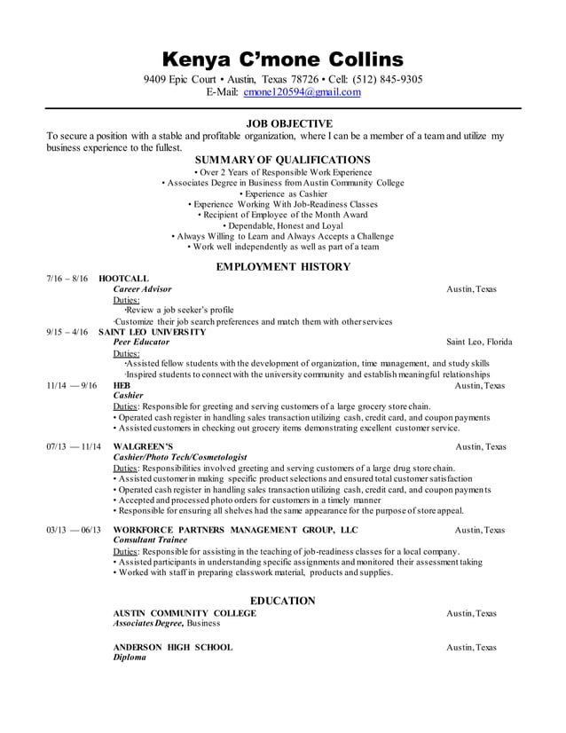 Collins, Kenya Resume (1) | DOCX | College Education | Education