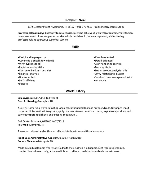 Robyn Neal Resume | PDF