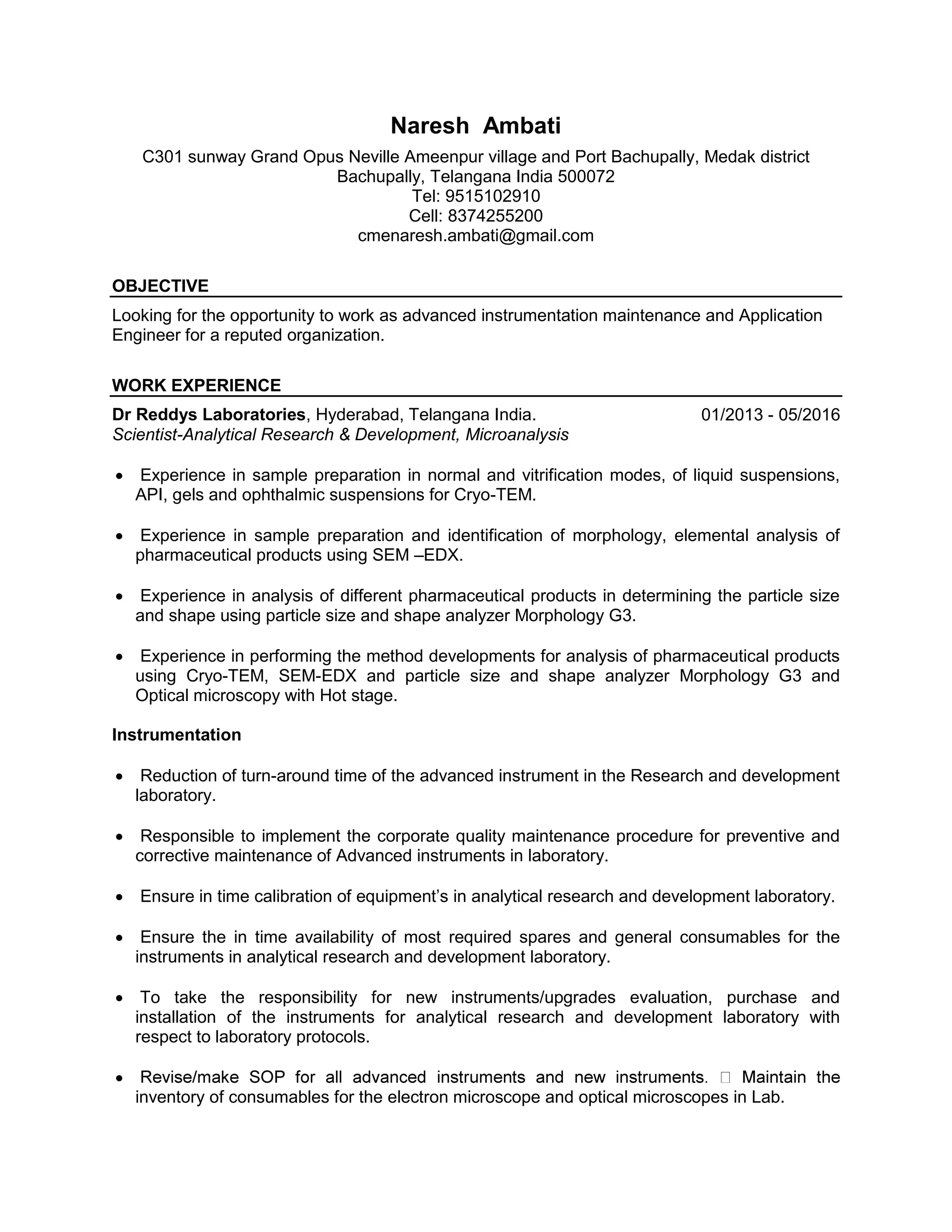 Naresh Resume 2016modified 1 | PDF
