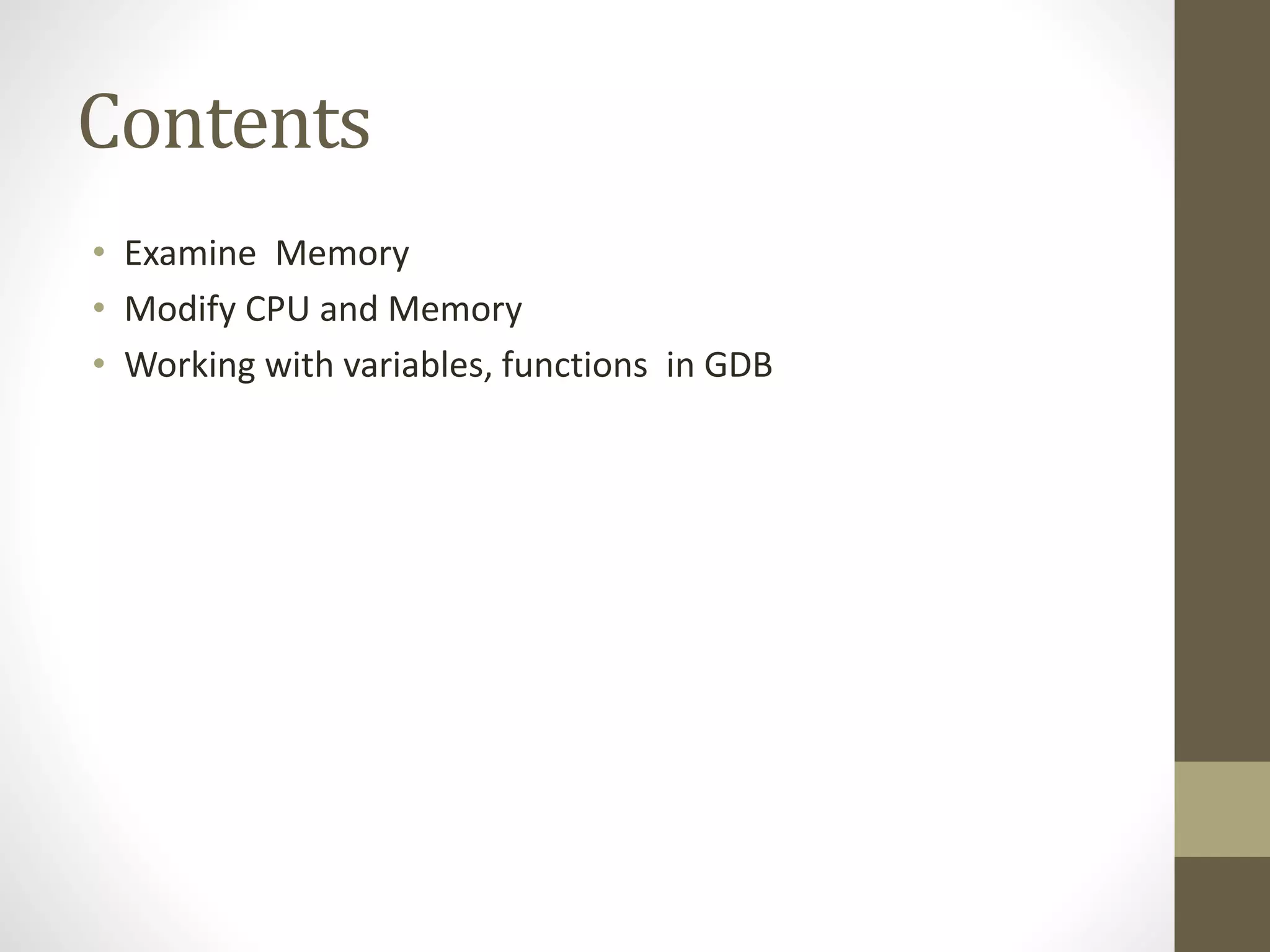 Debugging With Gnu Debugger Gdb Pptx Programming Languages Computing