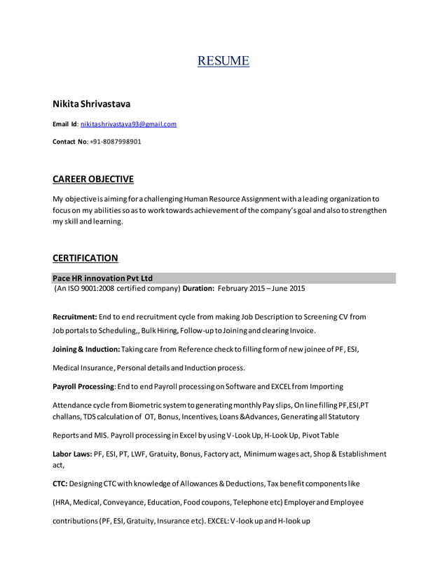Nikita resume | PDF
