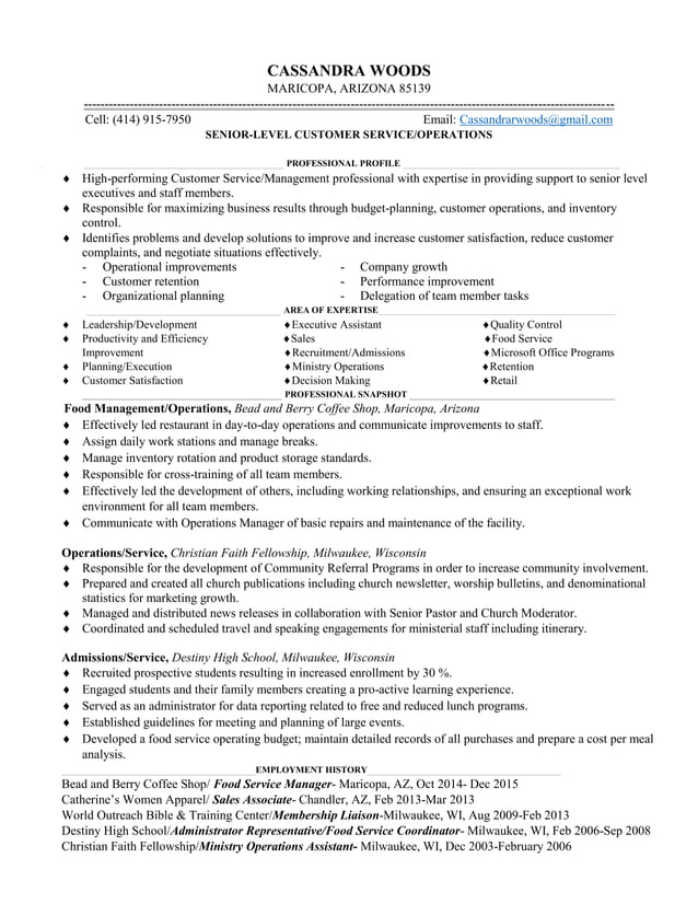 CASSANDRA WOODS Resume | PDF