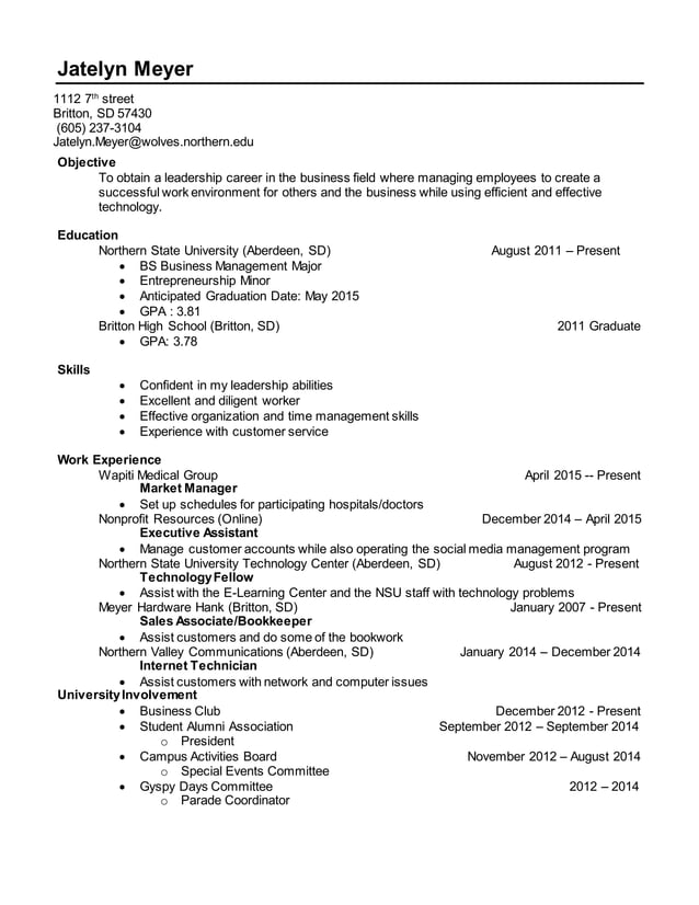 Jatelyn Meyer - Resume | PDF
