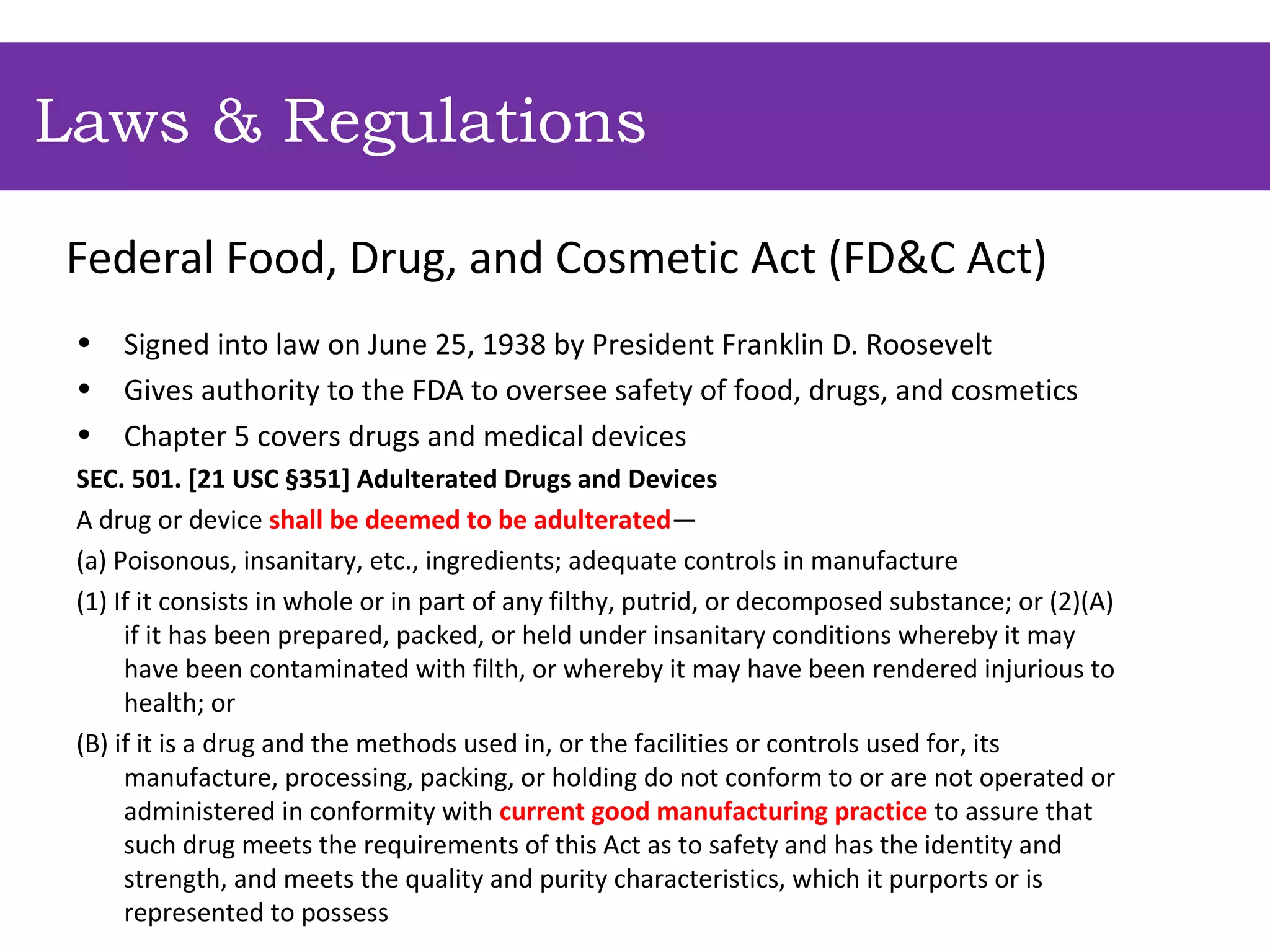 FDA Regulations | PPT