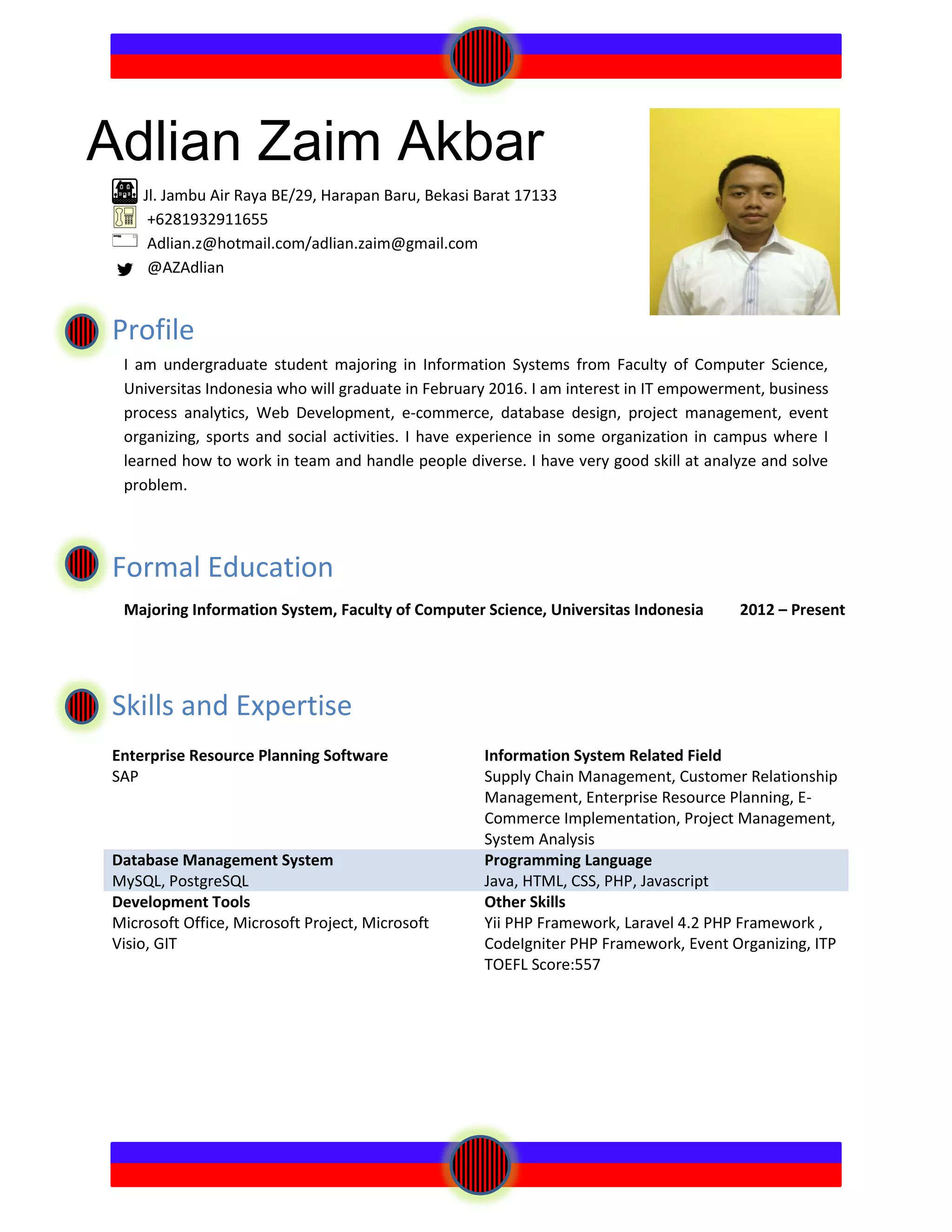 resume_Adlian Zaim Akbar | PDF