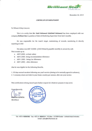 Certificate of Employment | PDF