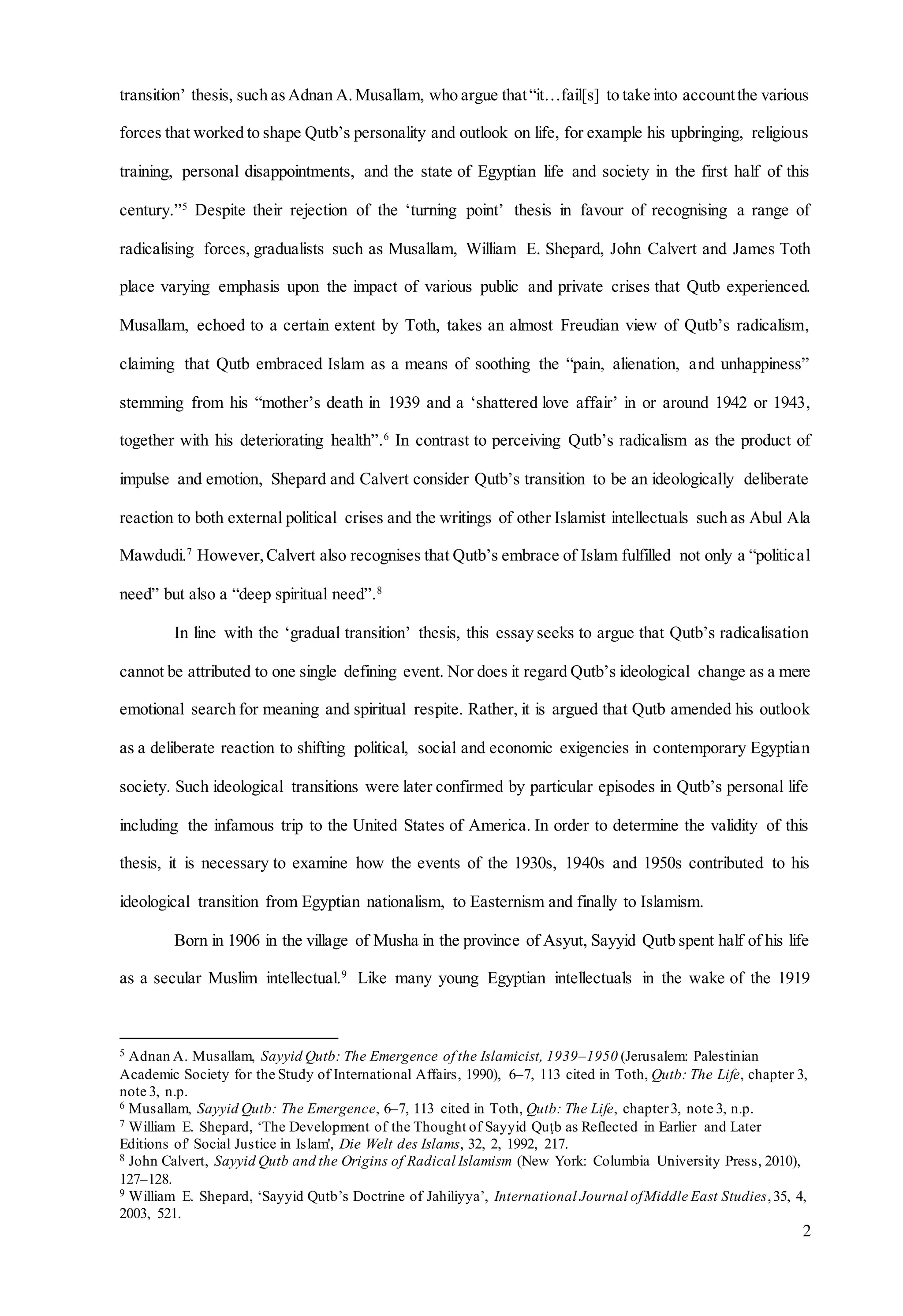 The Radicalisation of Sayyid Qutb | DOCX