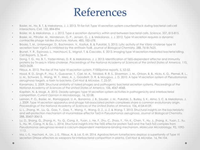 Type 6 Secretion Systems | PPTX | Genetics | Science