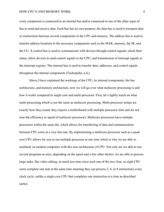 How CPU’s and Memory Work | PDF