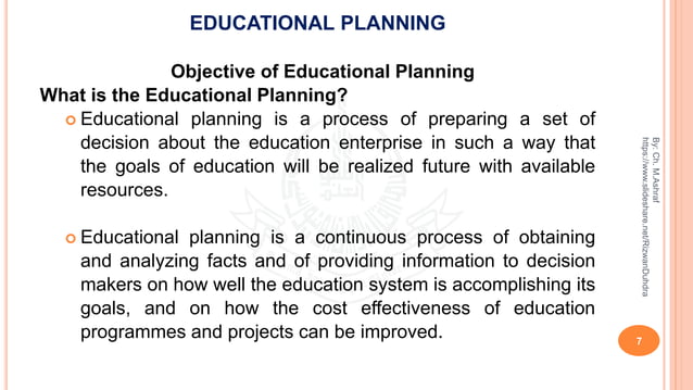 EDUCATIONAL PLANNING IN EDUCATIONAL LEADERSHIP AND MANAGEMENT | PPTX