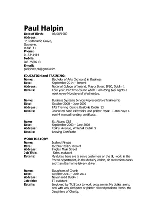 cv and cover letter | PDF