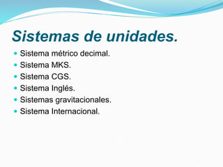 Los Sistemas De Unidades De Medida Ppt