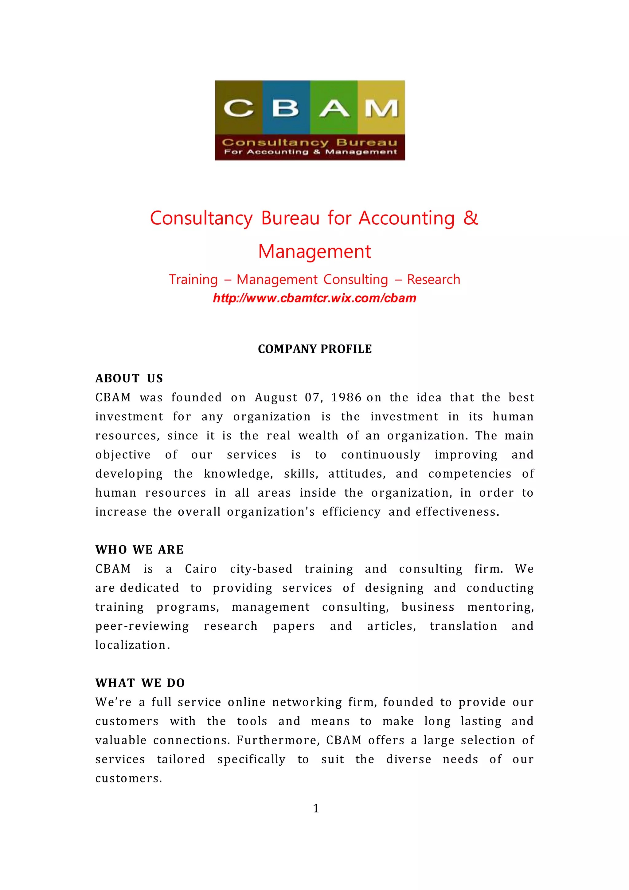 CBAM Company Profile English Version | PDF