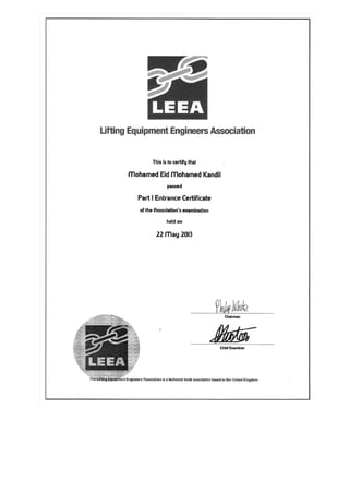 LEEA Certificate | PDF