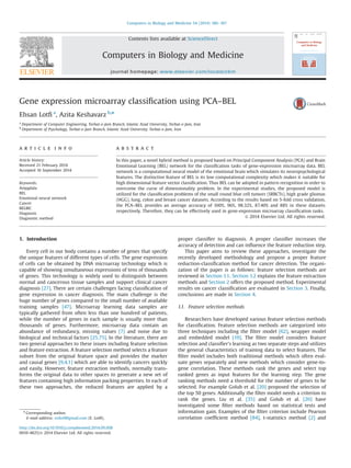 2014 Gene expressionmicroarrayclassification usingPCA–BEL. | PDF