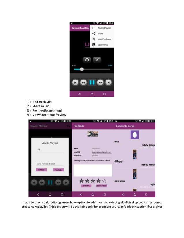 App Descriptions and Navigation flow | PDF