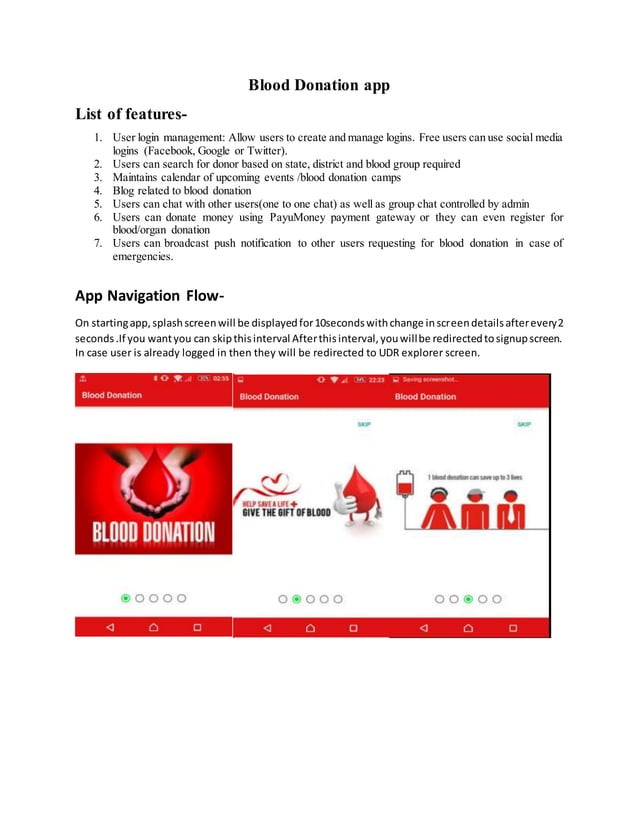 App Descriptions and Navigation flow | PDF